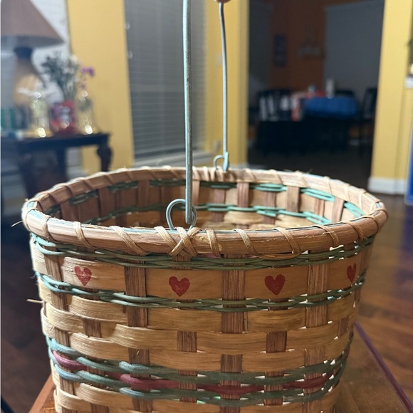 Accents | Vintage Handcrafted Woven Basket With Heart Accents | Poshmark
